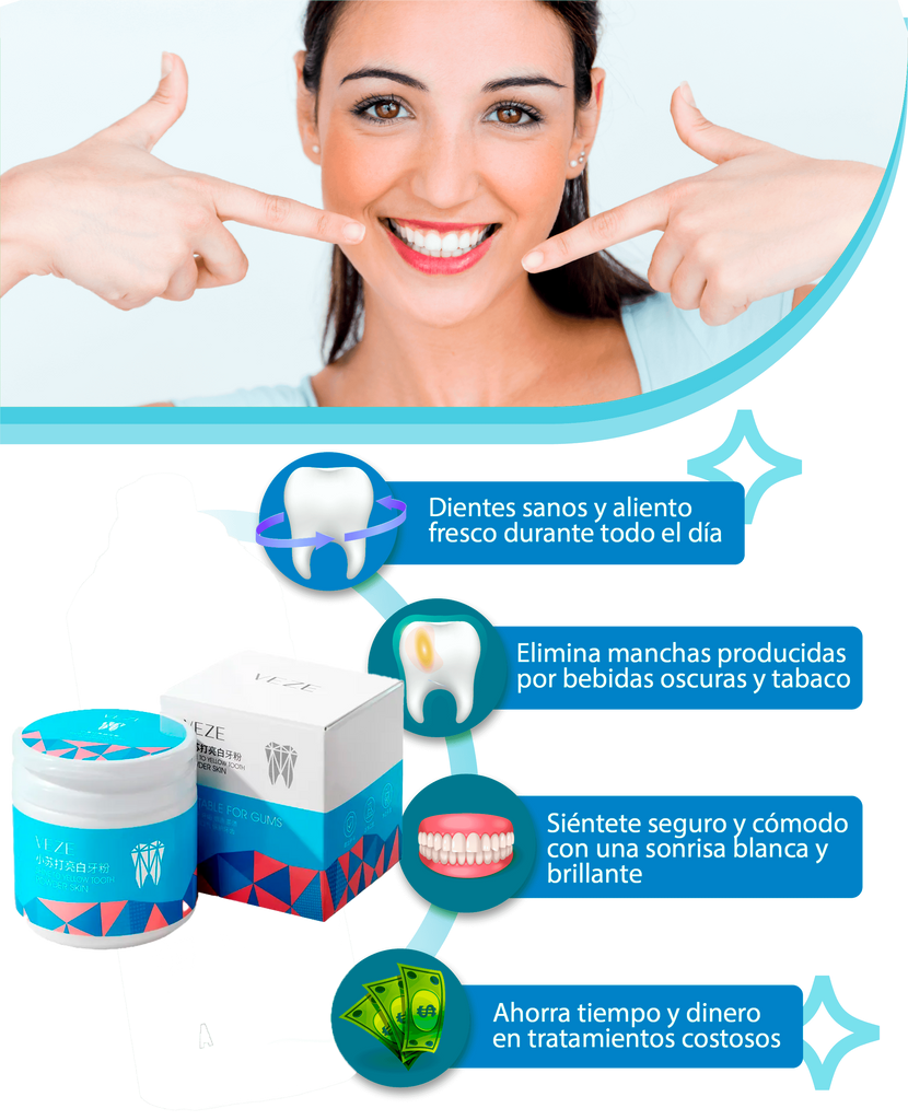POLVO BLANQUEADOR DE DIENTES Veze Clin® 💎 – La Iguana Shop